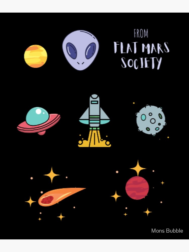 Póster «Flat Mars Society- paquete de adhesivos espaciales- DE FLAT ...