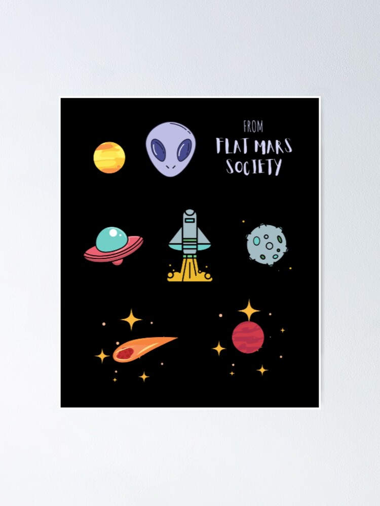 Póster «Flat Mars Society- paquete de adhesivos espaciales- DE FLAT ...