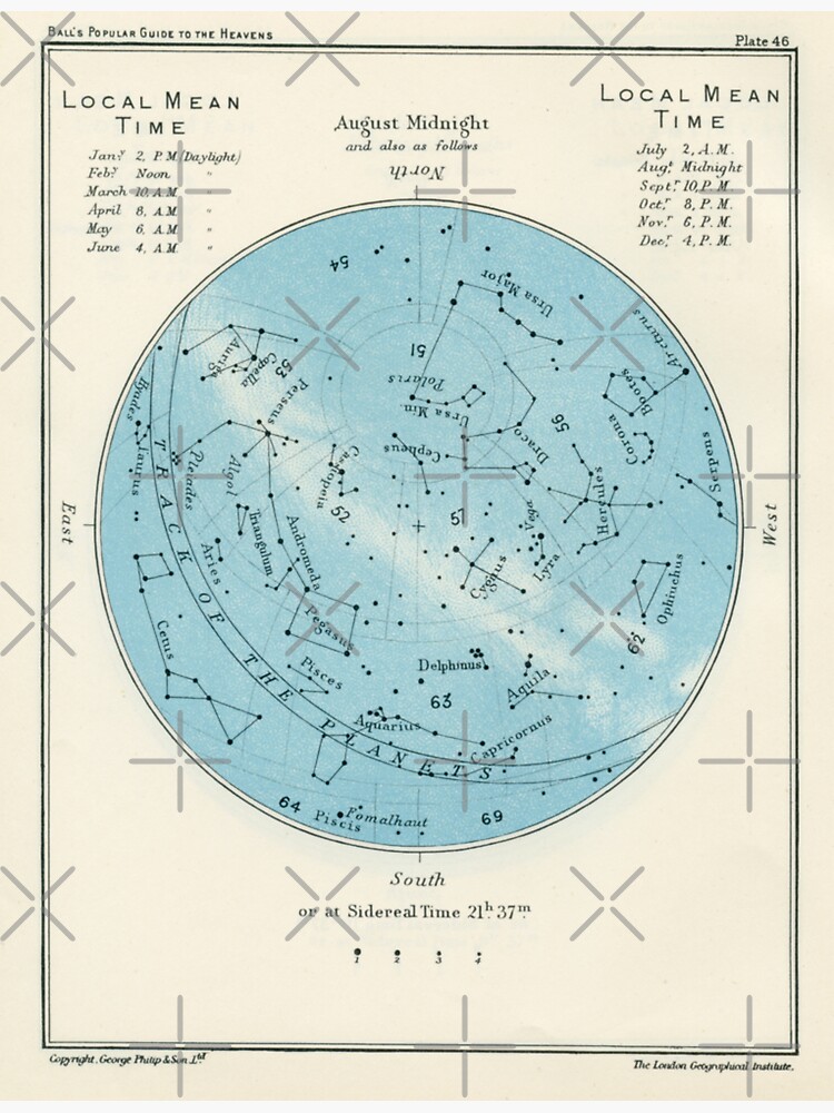 " Star map August Midnight" Sticker for Sale by Salocin | Redbubble