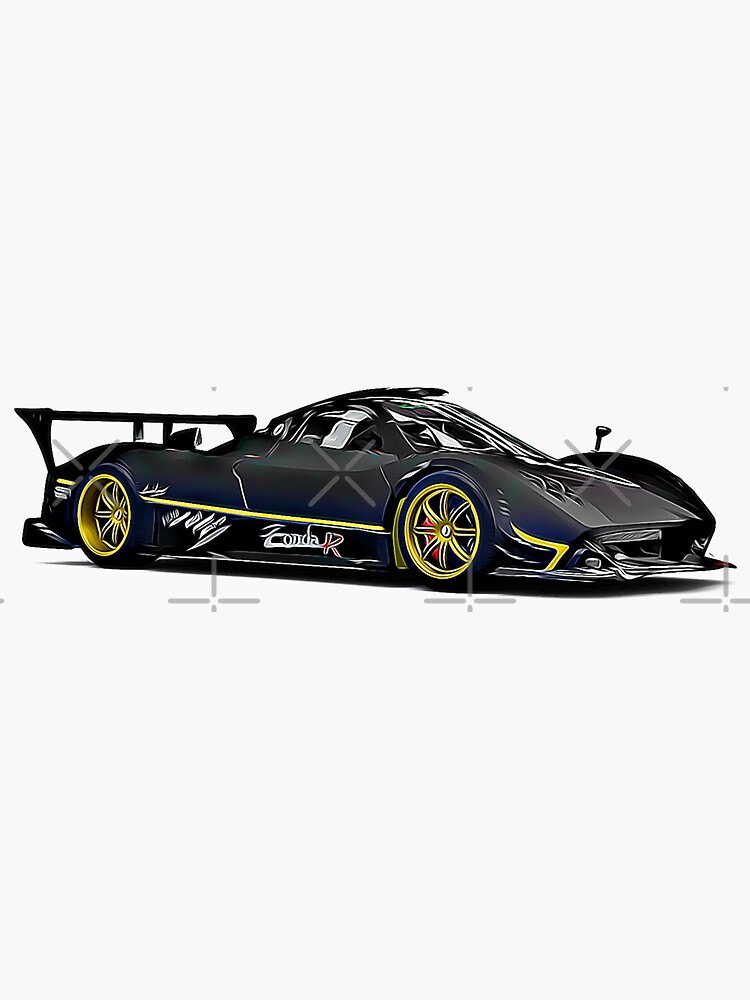 "Pagani Zonda R Supercar Racing Cartoon Black" Sticker for Sale by Auto ...