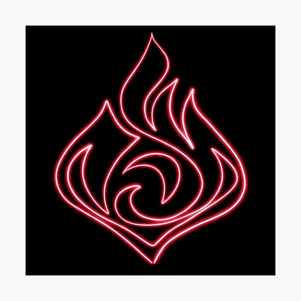 "Genshin Impact - Pyro Logo " Photographic Print by twitchleah | Redbubble