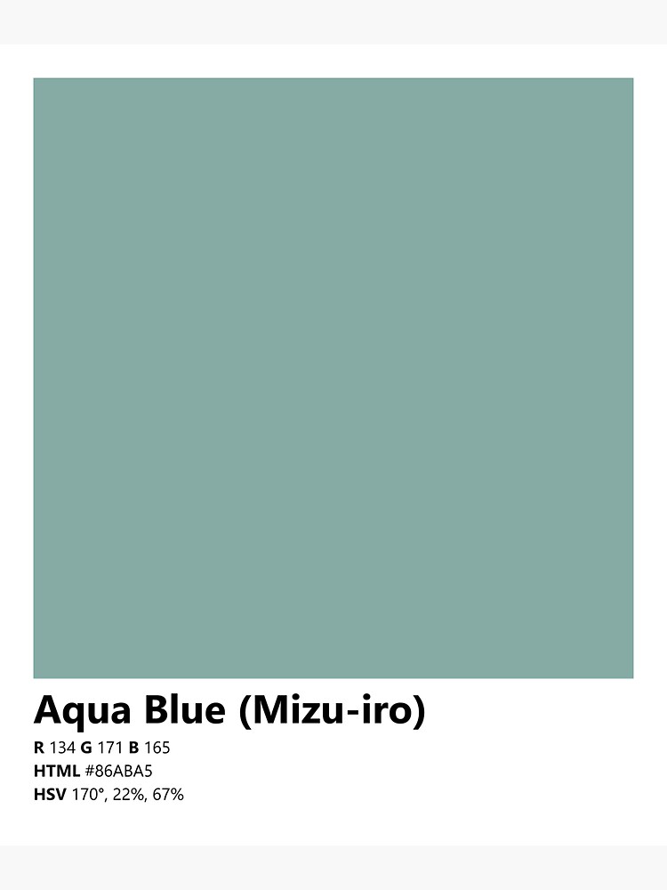 "Color Swatch/Card (Aqua Blue Mizu-iro)" Sticker by Pestorian | Redbubble