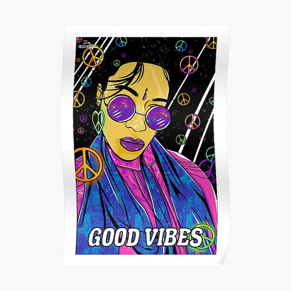 "Good Vibes Only Pop Art Hippy" Poster for Sale by FFDoodles | Redbubble
