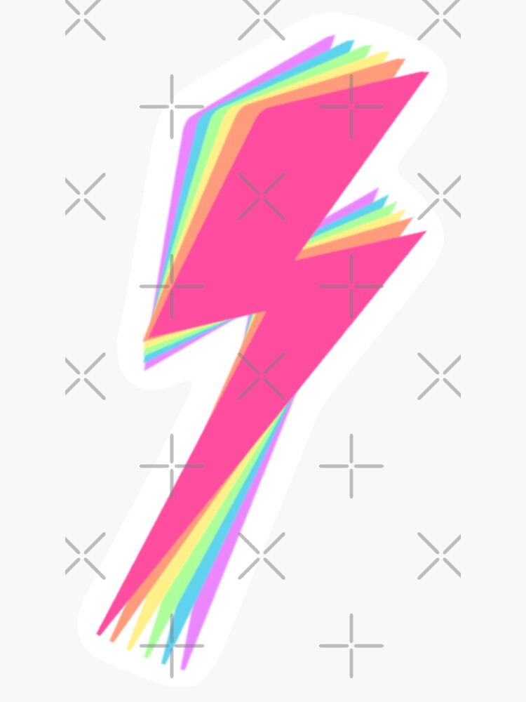 "rainbow lightning bolt" Sticker for Sale by stickerstylez | Redbubble