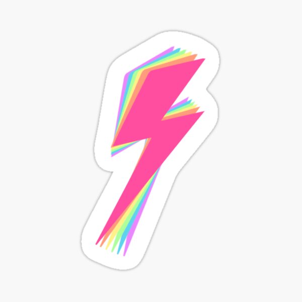 "rainbow lightning bolt" Sticker for Sale by stickerstylez | Redbubble