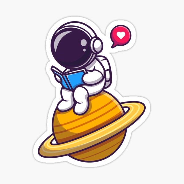 " Cute Astronaut Read Book Planet" Sticker for Sale by YousfiYs | Redbubble