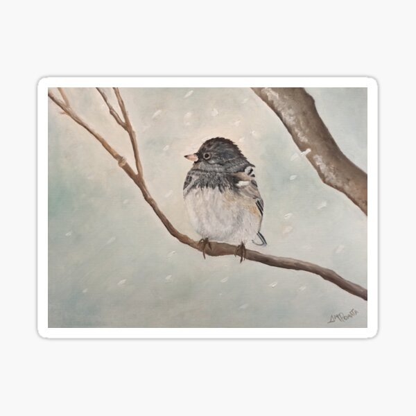 "Snowbird In The Blizzard" Sticker by ampomata | Redbubble