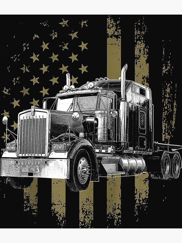 Trucker American Flag Big Rig Semi Trailer Truck Backpack
