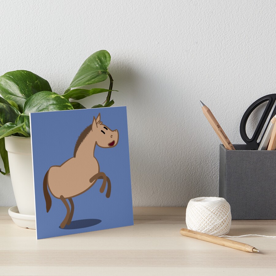 "Neighing Horse - Cute Cartoon" Art Board Print by MumuMundo | Redbubble