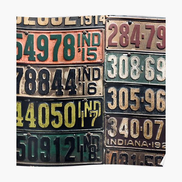 "Vintage License Plates" Poster for Sale by mwagie | Redbubble