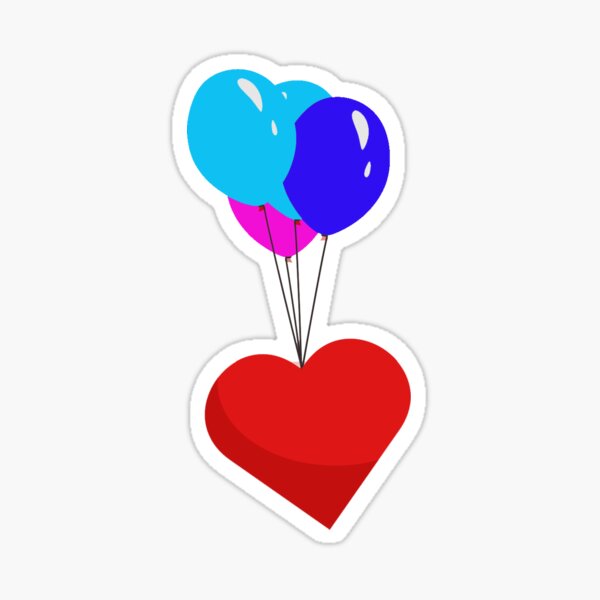 "Love Heart balloon" Sticker by HeavenDesign99 | Redbubble