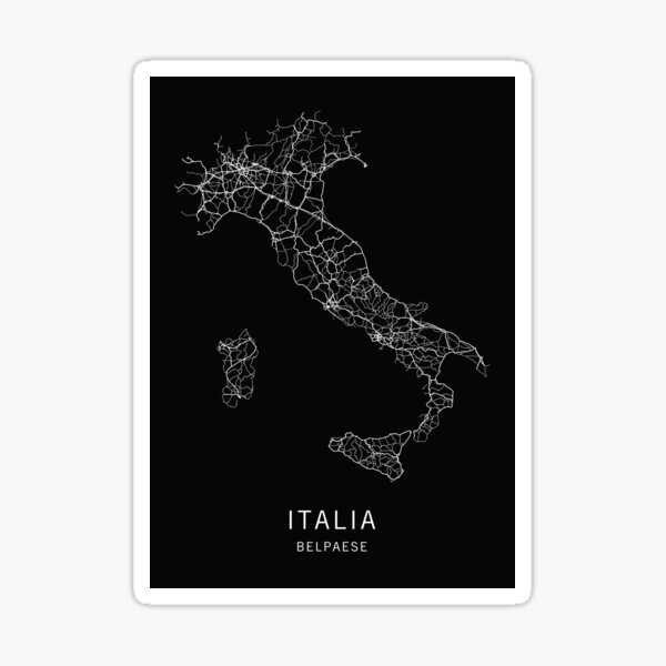 "Italy Road Map" Sticker for Sale by clarkstpress | Redbubble