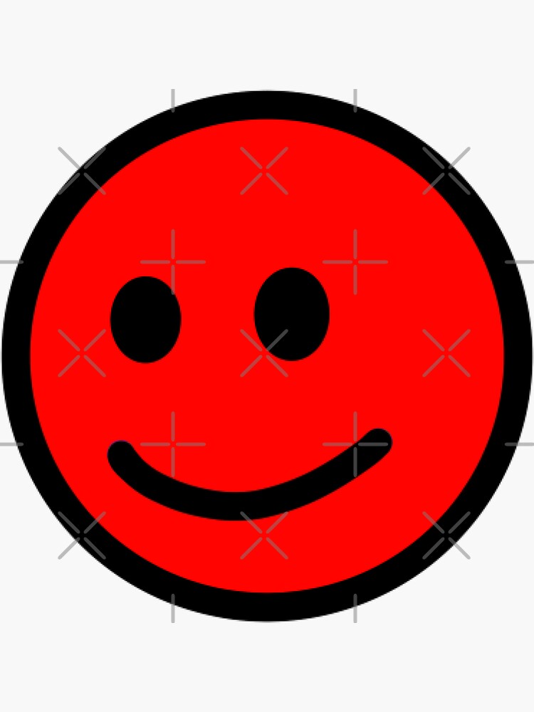 "Red Smiley Face" Sticker by StarCap7 | Redbubble