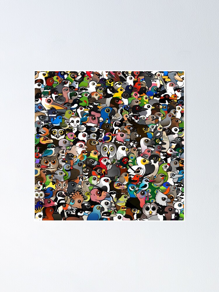 Póster «Multitud Birdorable con cientos de lindos pájaros de dibujos ...
