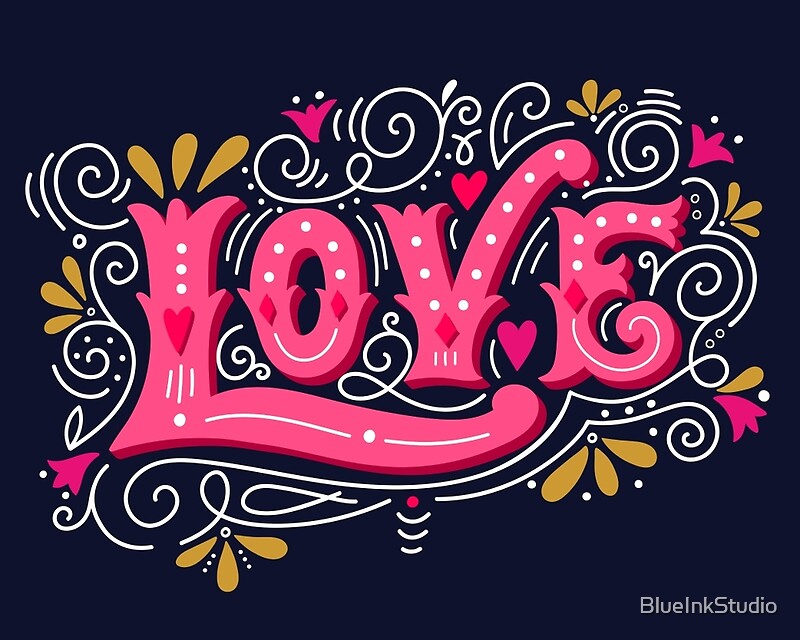 "Floral love lettering" by Julia Henze | Redbubble