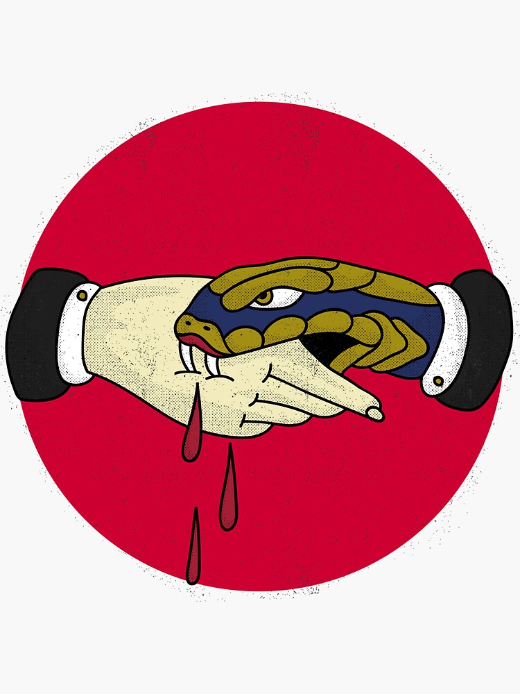 "Snake trust no one Hand shake snake" Sticker for Sale by ...