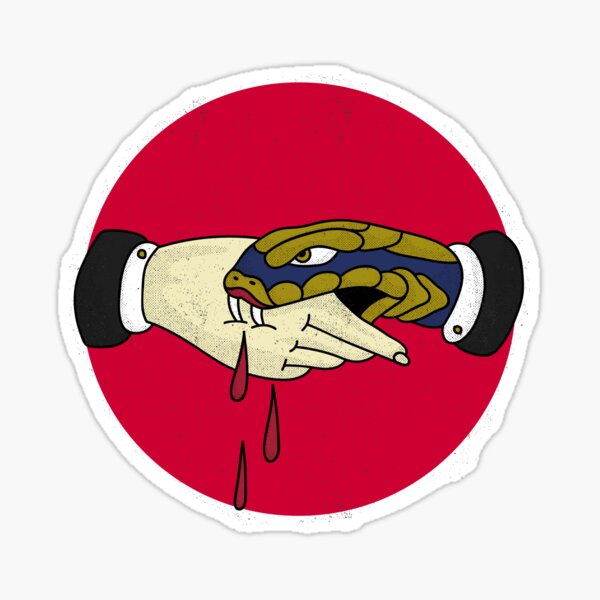 "Snake trust no one Hand shake snake" Sticker for Sale by ...