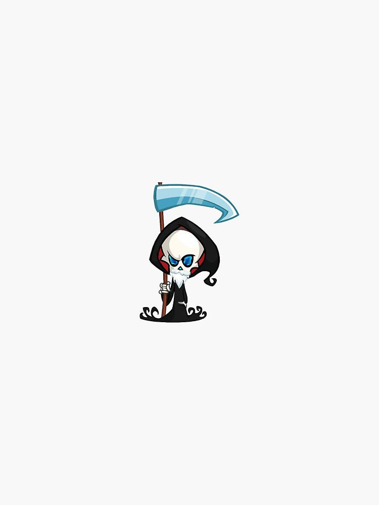 "Small Cute Bearded Reaper " Sticker by Whodu-Designs | Redbubble