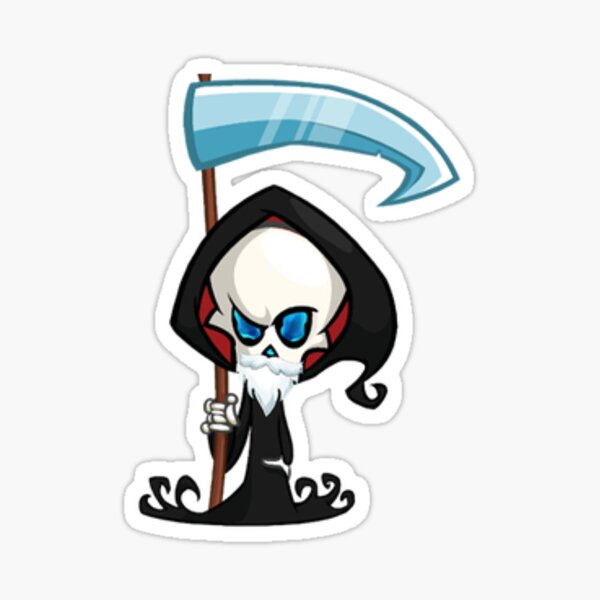"Small Cute Bearded Reaper " Sticker by Whodu-Designs | Redbubble