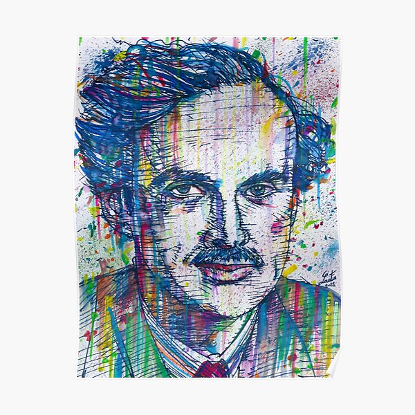 "PAUL DIRAC watercolor and ink portrait" Poster for Sale by lautir ...