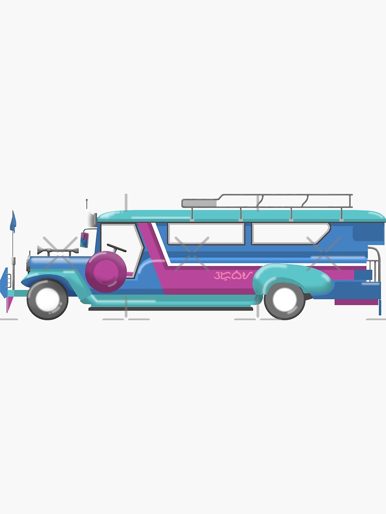 "80's Inspired Filipino Jeepney " Sticker for Sale by Jo-At-Play ...