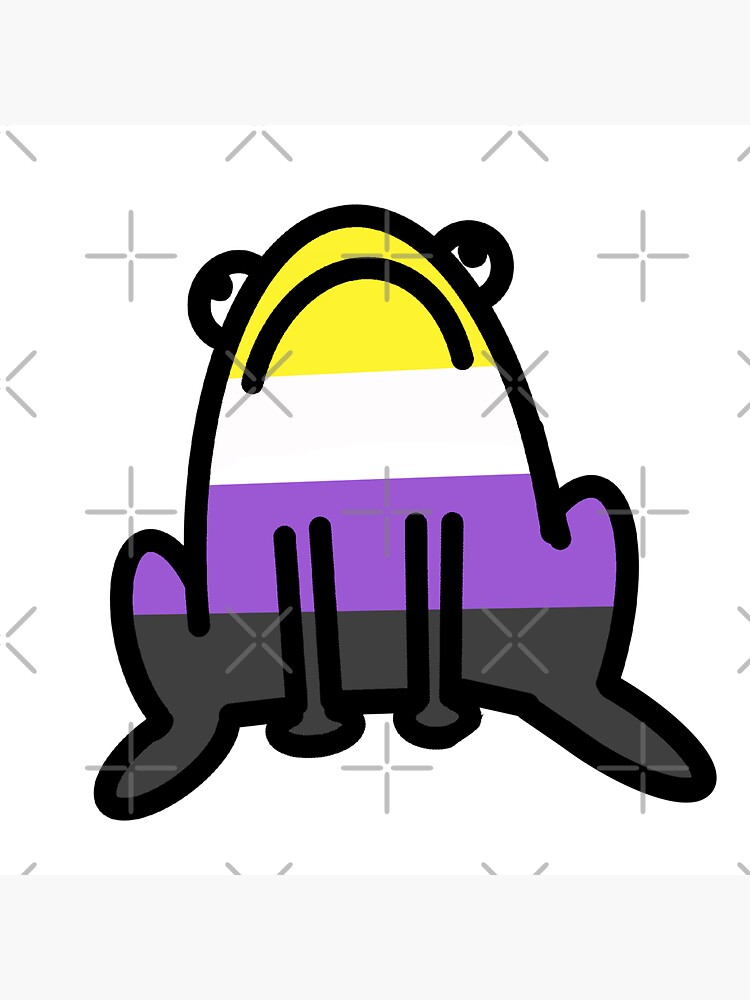 "Nonbinary pride frog" Sticker by m0thman3 | Redbubble