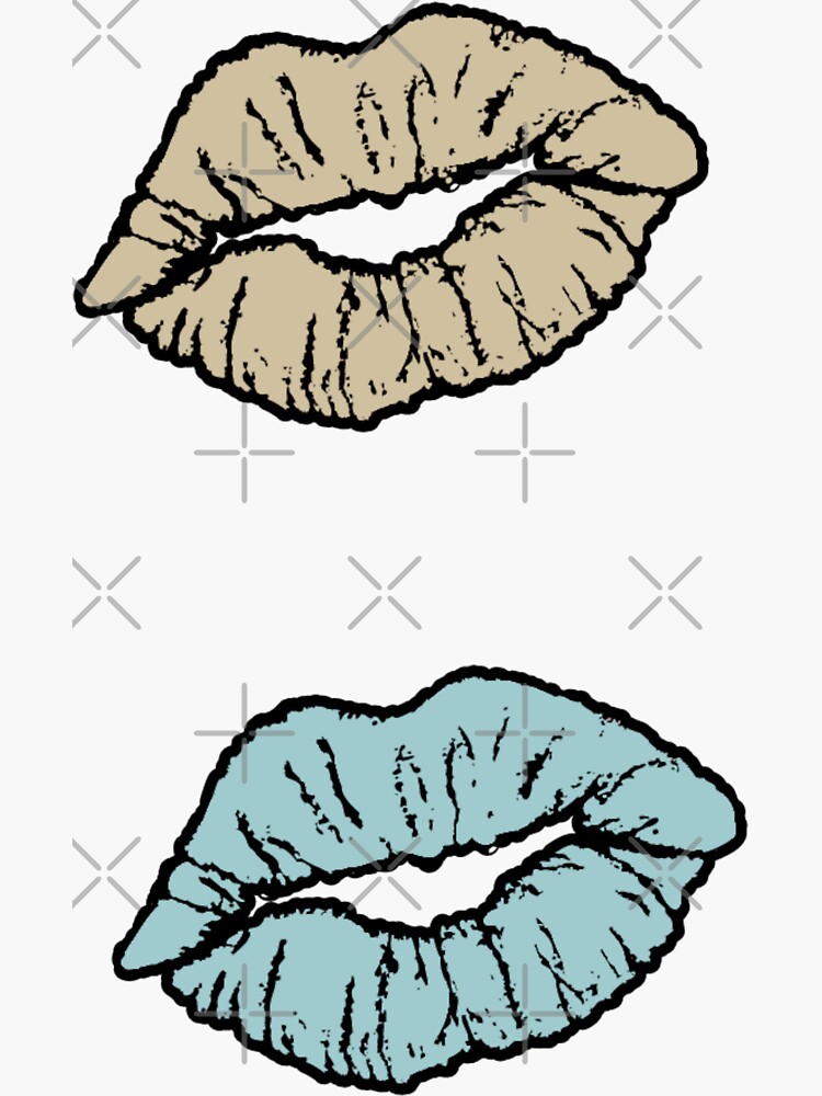"Aesthetic retro lips " Sticker by ThemindofTee | Redbubble
