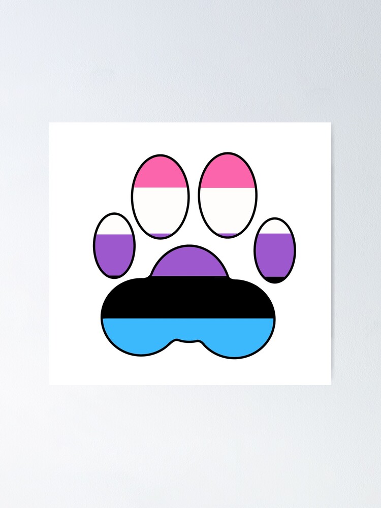 "LGBT Pride paws, Genderfluid " Poster for Sale by EchoSkyArt | Redbubble
