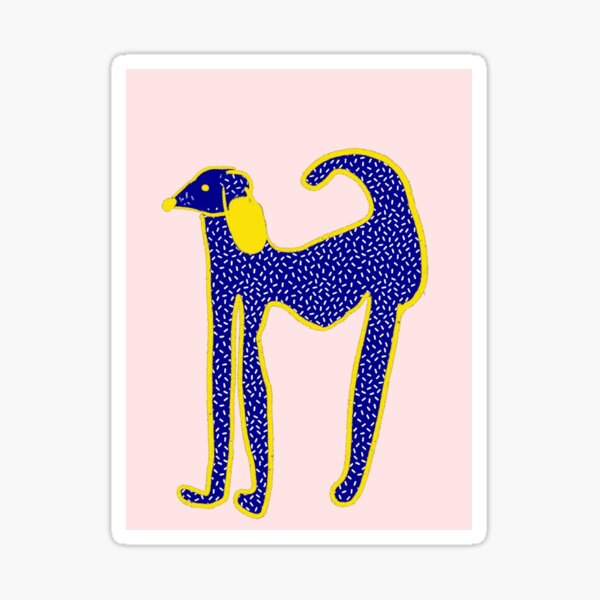 "Abstract Three-Legged Dog" Sticker by katya-noble | Redbubble