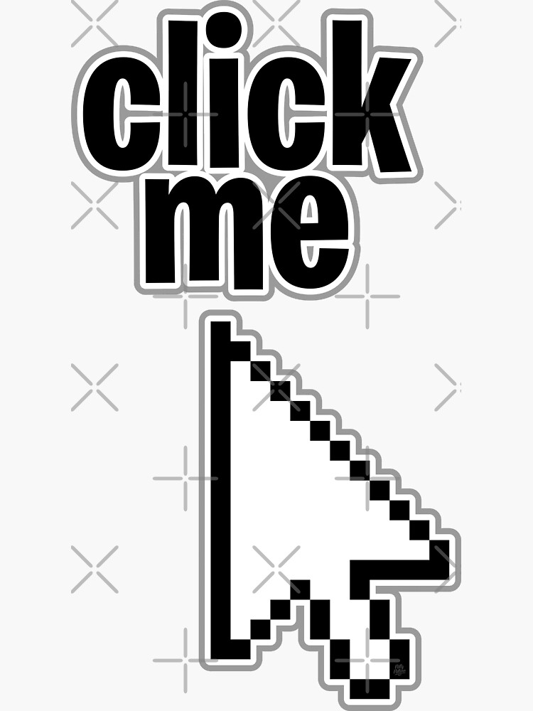 "Click Me" Sticker by pattypattern | Redbubble