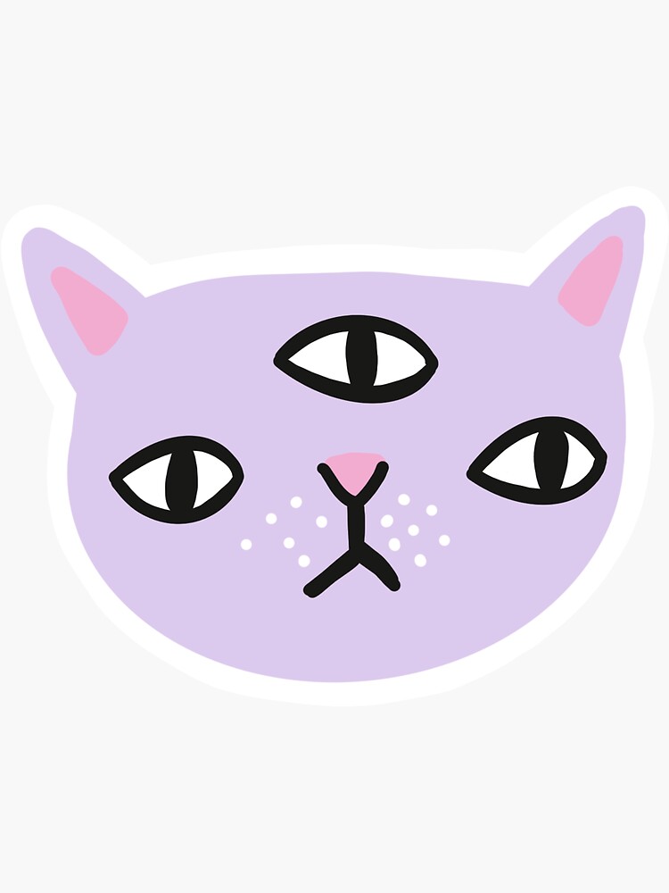 "Purple Cat sticker " Sticker for Sale by BramblyStickers | Redbubble
