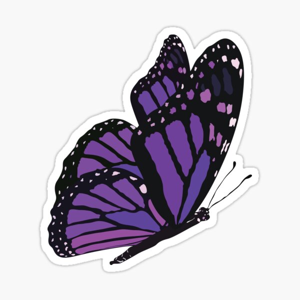 "purple butterfly emoji " Sticker for Sale by KLINESTORE | Redbubble