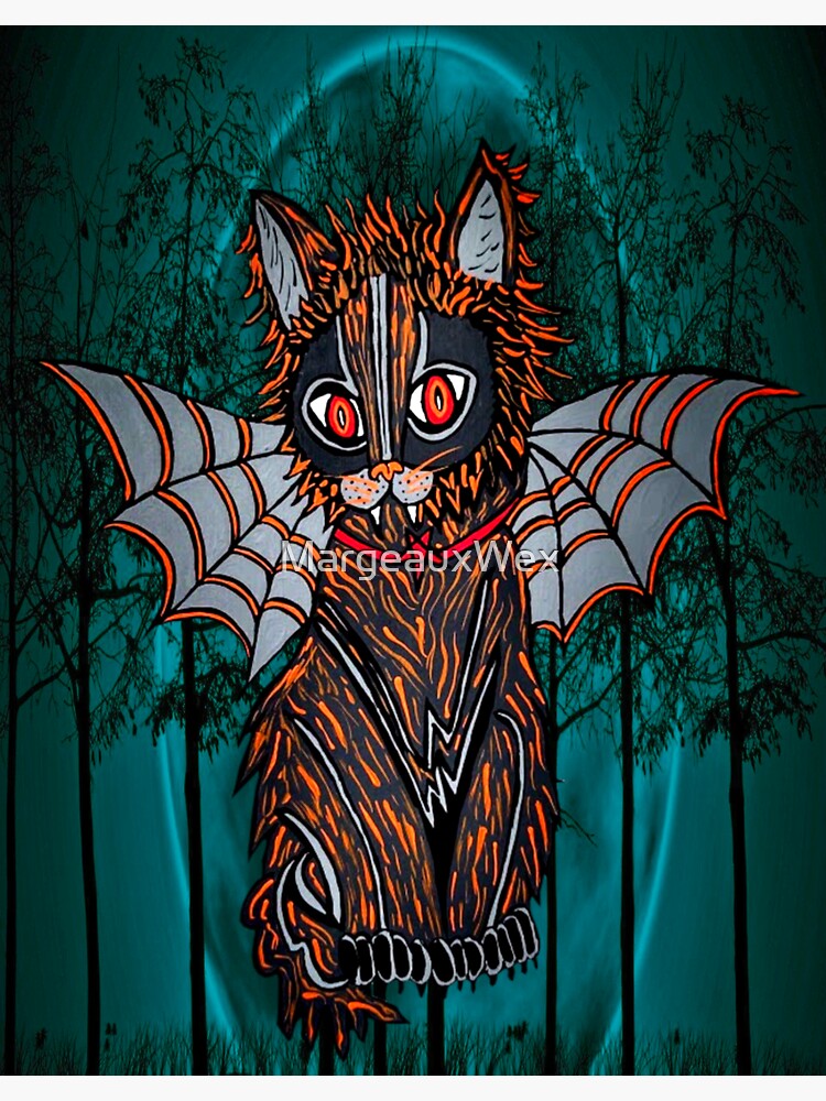 "Stinky The Gothic Bat Cat" Sticker by MargeauxWex | Redbubble