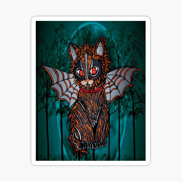 "Stinky The Gothic Bat Cat" Sticker by MargeauxWex | Redbubble