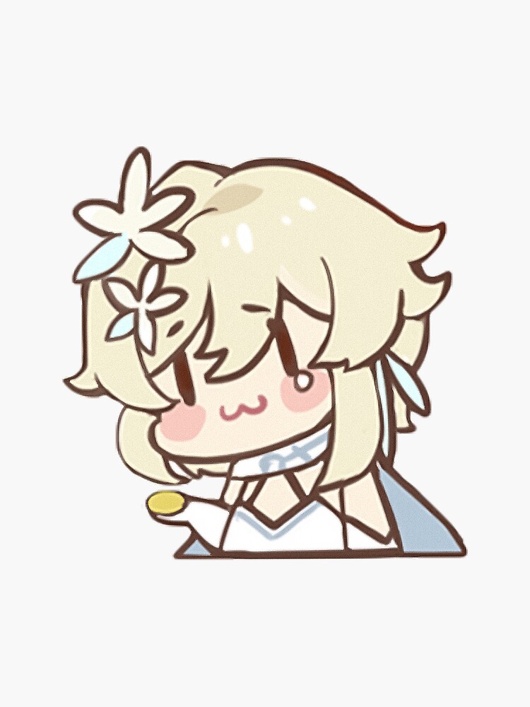 "Lumine/Traveler | Genshin Impact Sticker "1 Mora"" Sticker for Sale by ...