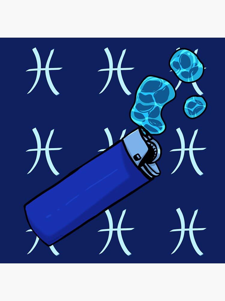 "Pisces Elemental Lighter (Water) " Sticker for Sale by wasabipuke ...