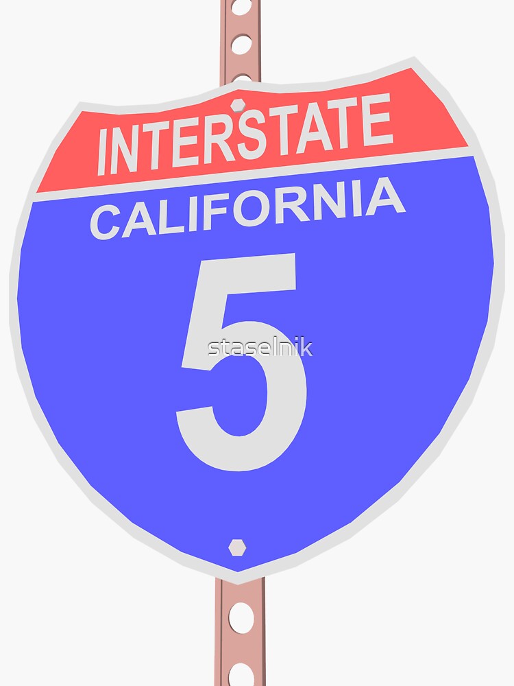 "Interstate highway 5 road sign in California" Sticker for Sale by ...