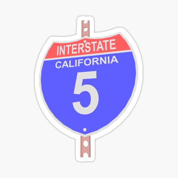 "Interstate highway 5 road sign in California" Sticker for Sale by ...