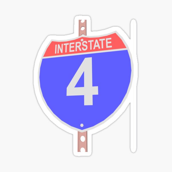 "Interstate highway 4 road sign" Sticker for Sale by staselnik | Redbubble
