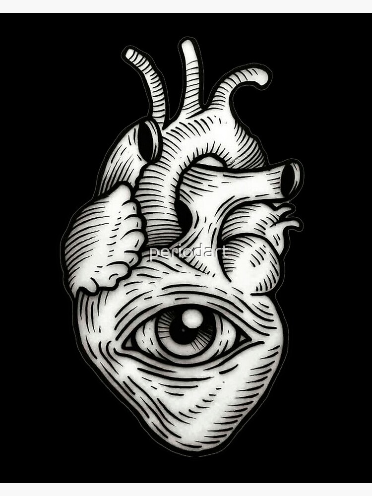 "heart with eye tattoo " Photographic Print by periodart | Redbubble