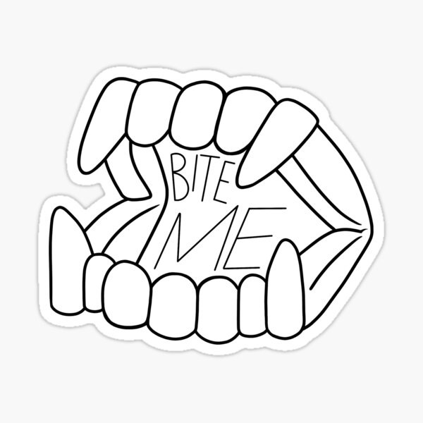 "Bite Me" Sticker by famousindenmark | Redbubble
