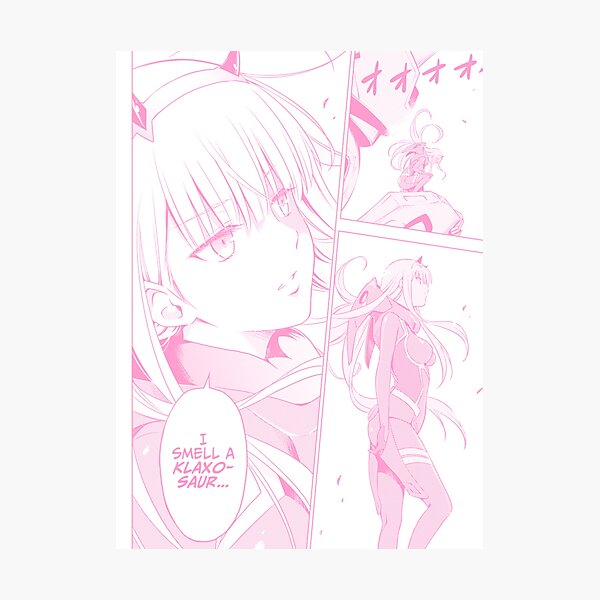 "Zero Two Pink Manga Panel" Photographic Print by Daisymoon05 | Redbubble