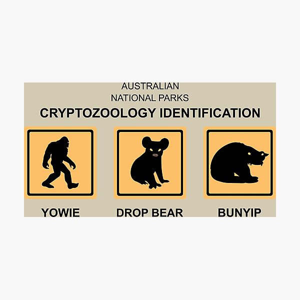 "Australian National Parks Cryptozoology Identification Chart ...