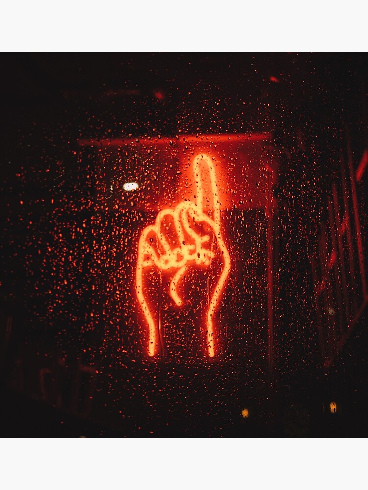 "Neon Lights Finger Pointing Up Design" Poster by lilcerulean | Redbubble
