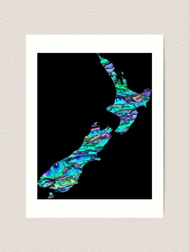 "New Zealand in a Paua Shell" Art Print for Sale by Kiwidom | Redbubble