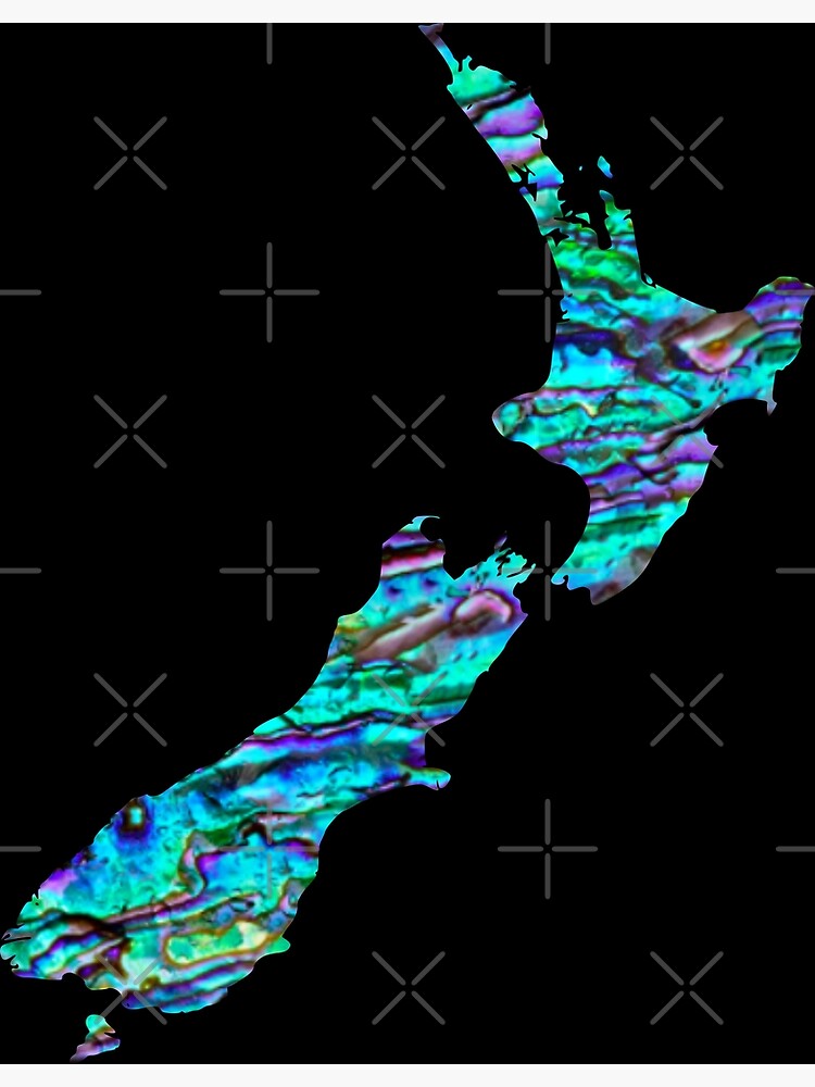 "New Zealand in a Paua Shell" Art Print for Sale by Kiwidom | Redbubble
