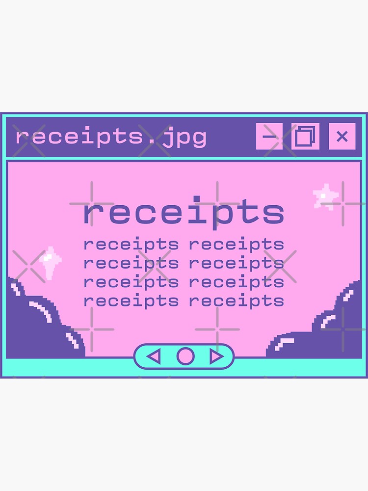 "Pink Purple Blue Aesthetic - receipts" Sticker by SabeeB | Redbubble