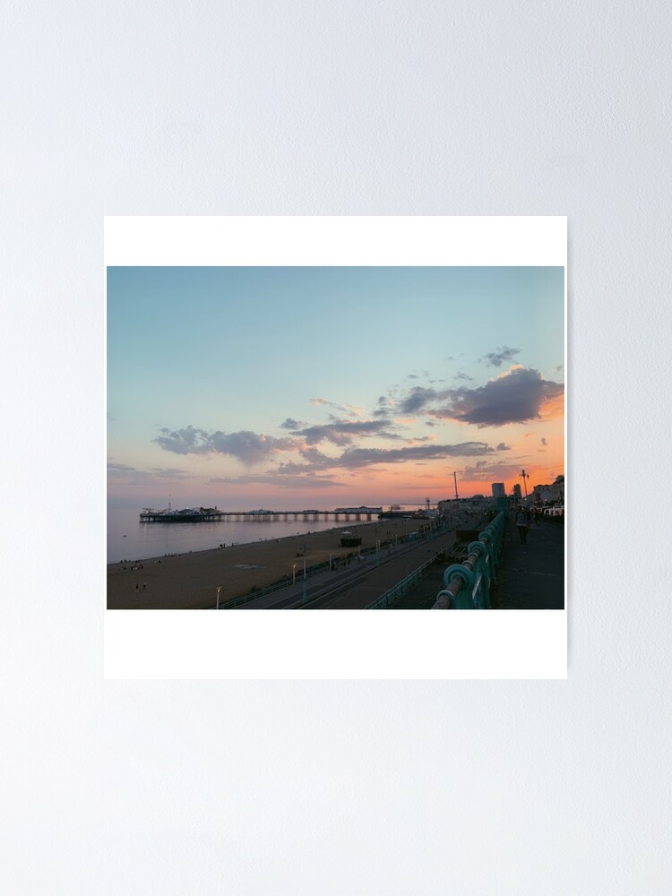 "Pastel Aesthetic Brighton Pier Sunset from Kemptown Promenade Beach ...