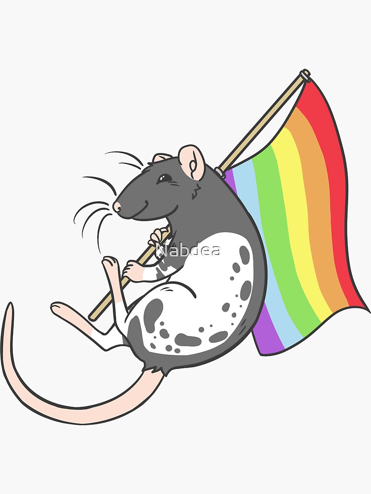 "Gay Pride Rat - Flag Edition" Sticker by Nabdea | Redbubble