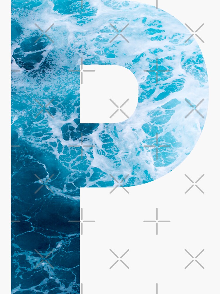 "Ocean Waves Letter P" Sticker for Sale by LiveAndGlow | Redbubble